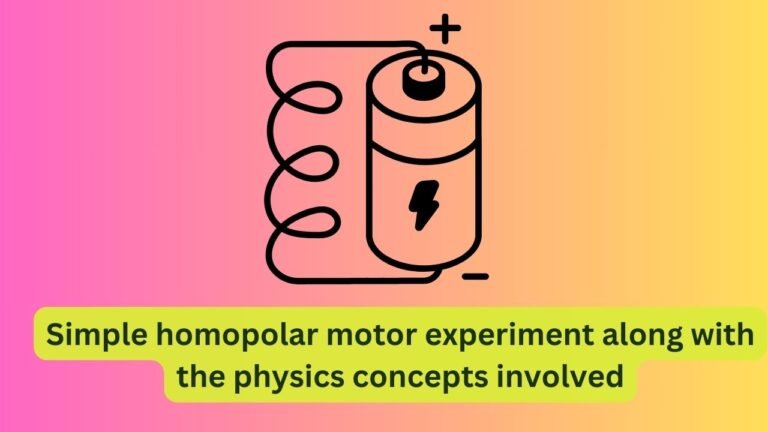 Simple homopolar motor experiment along with the physics concepts involved - Concepts Lab